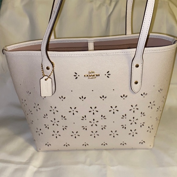 Coach | Bags | Eucrare Coach Laser Cut Flower City Tote Bag Satchel ...